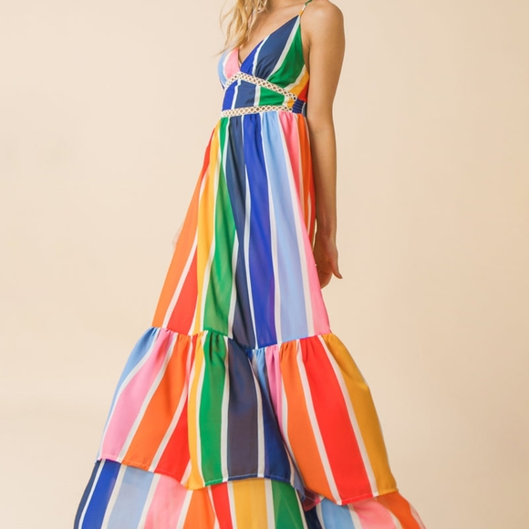 Flying Tomato | Dresses | Rainbow Maxi Dress | Poshmark